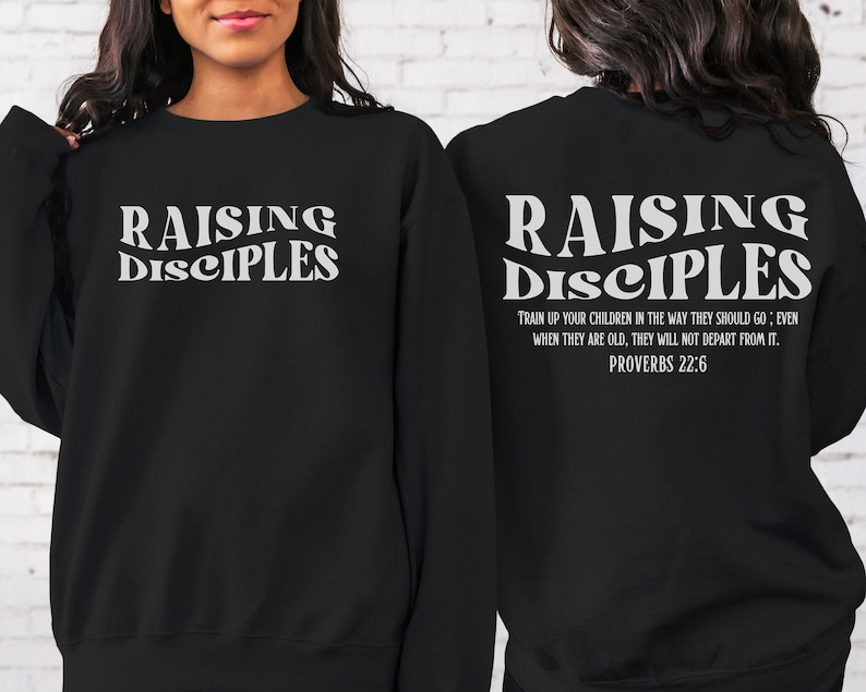 Christian Sleeve Sweatshirt Raising Disciple Motherhood Sweatshirt Gift ...