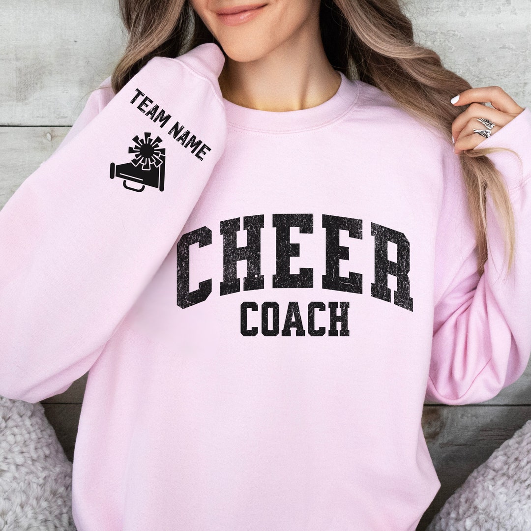 Personalized Cheer Coach Sleeve Sweatshirt,custom Coach Gift for Cheer ...