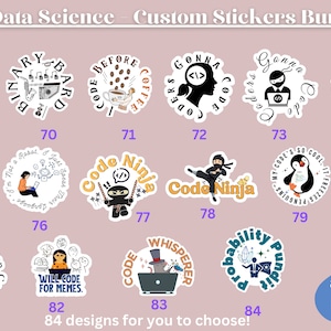 Custom Data Science Sticker Pack, Personalized Data Scientist Sticker ...