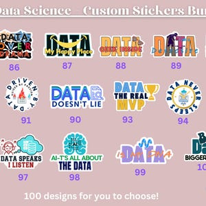 Custom Data Science Sticker Pack, Personalized Data Scientist Sticker ...