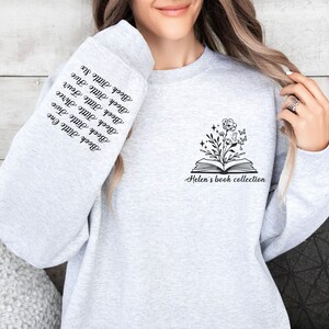 Custom Bookshelf Book Tittles Sweatshirt,personalized Book Tag Lover ...