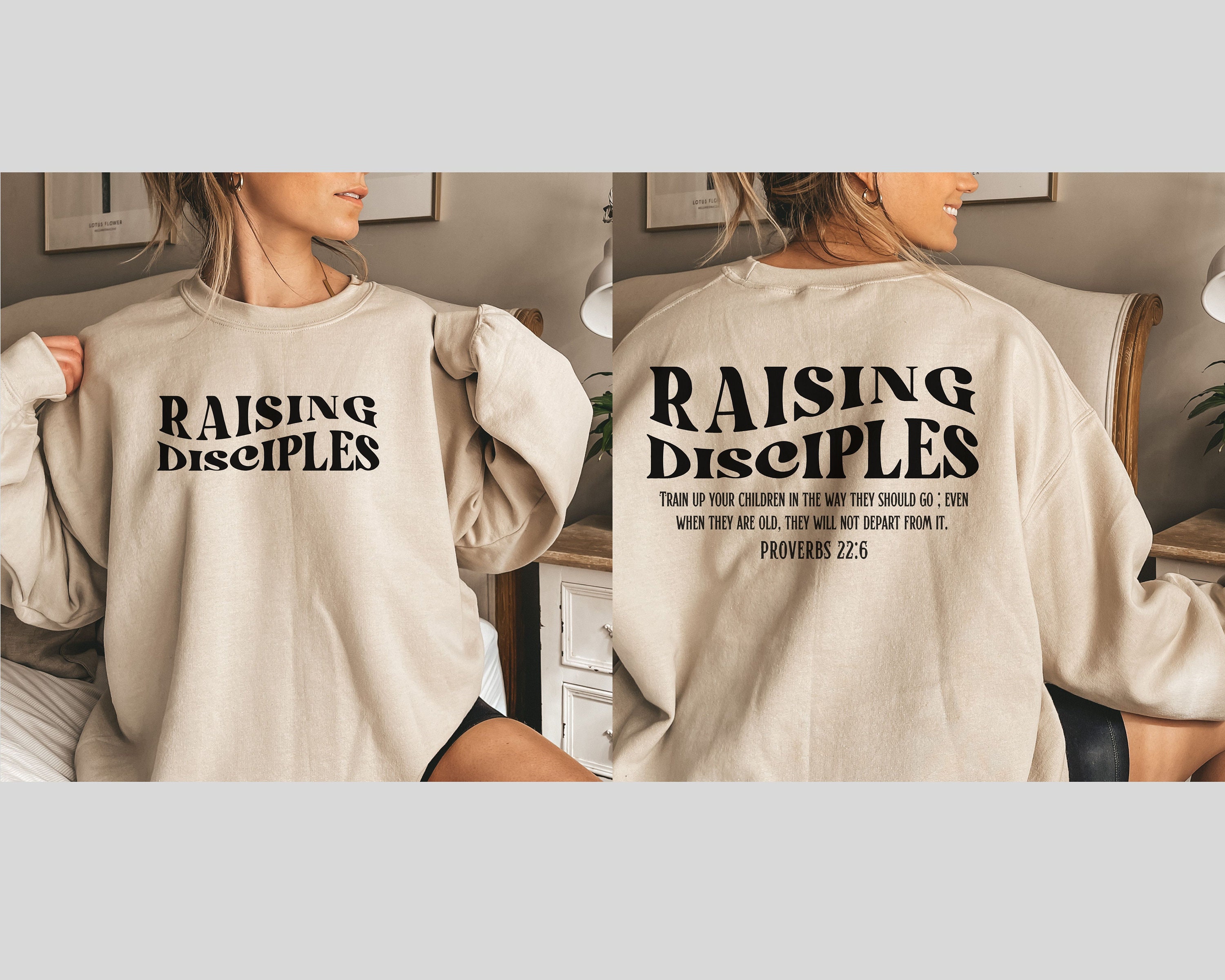 Christian Sleeve Sweatshirt Raising Disciple Motherhood Sweatshirt Gift ...