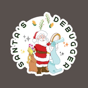 Santa's Debugger Sticker for Software Engineer,programmer Stickers,girl ...