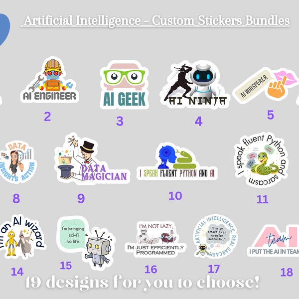 Artificial Intelligence Stickers - Etsy