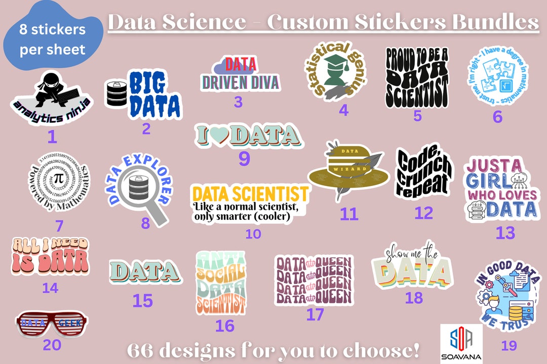Custom Data Science Sticker Pack, Personalized Data Scientist Sticker ...