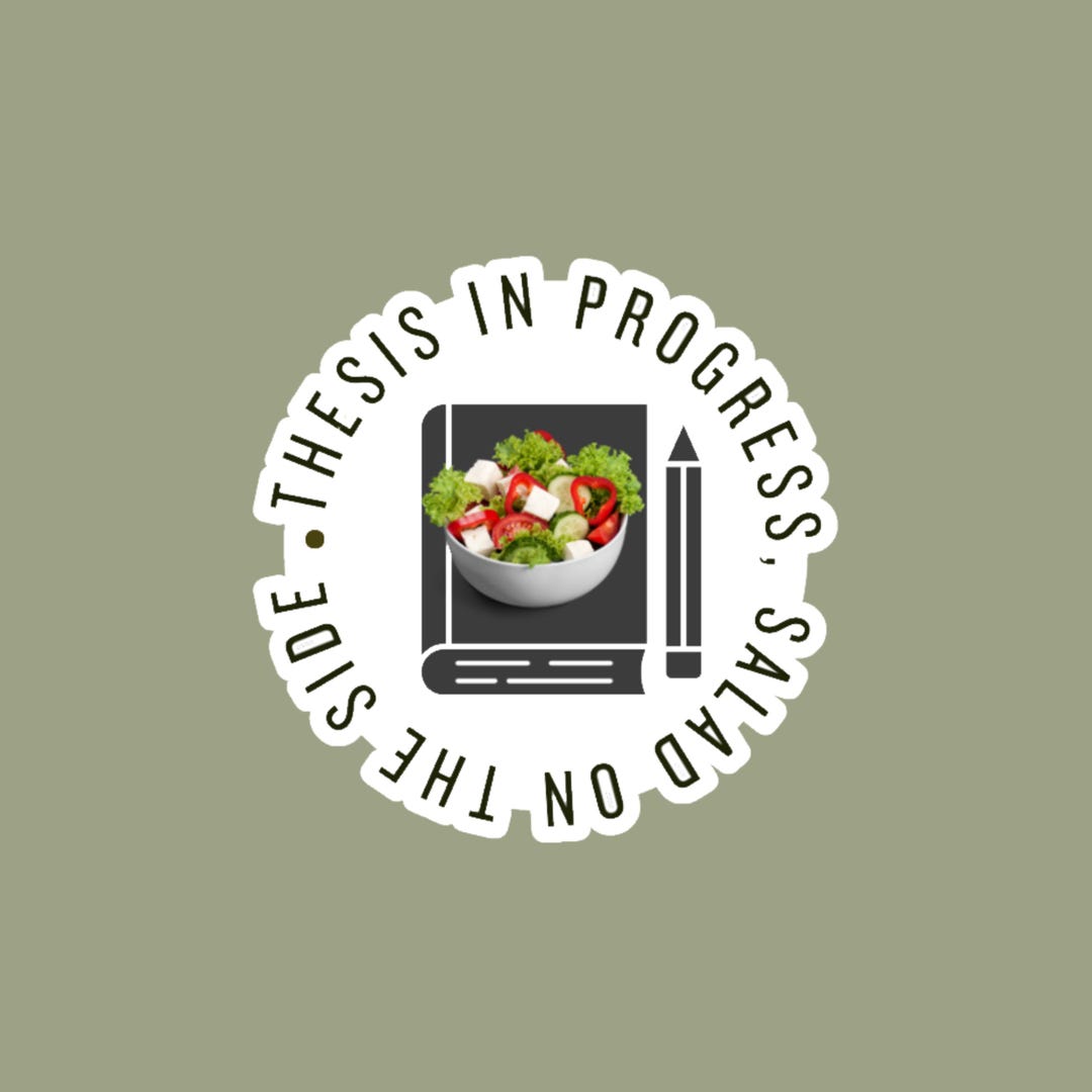 Thesis in Progress, Salad on the Side Stickers Funny Doctor Sticker for ...