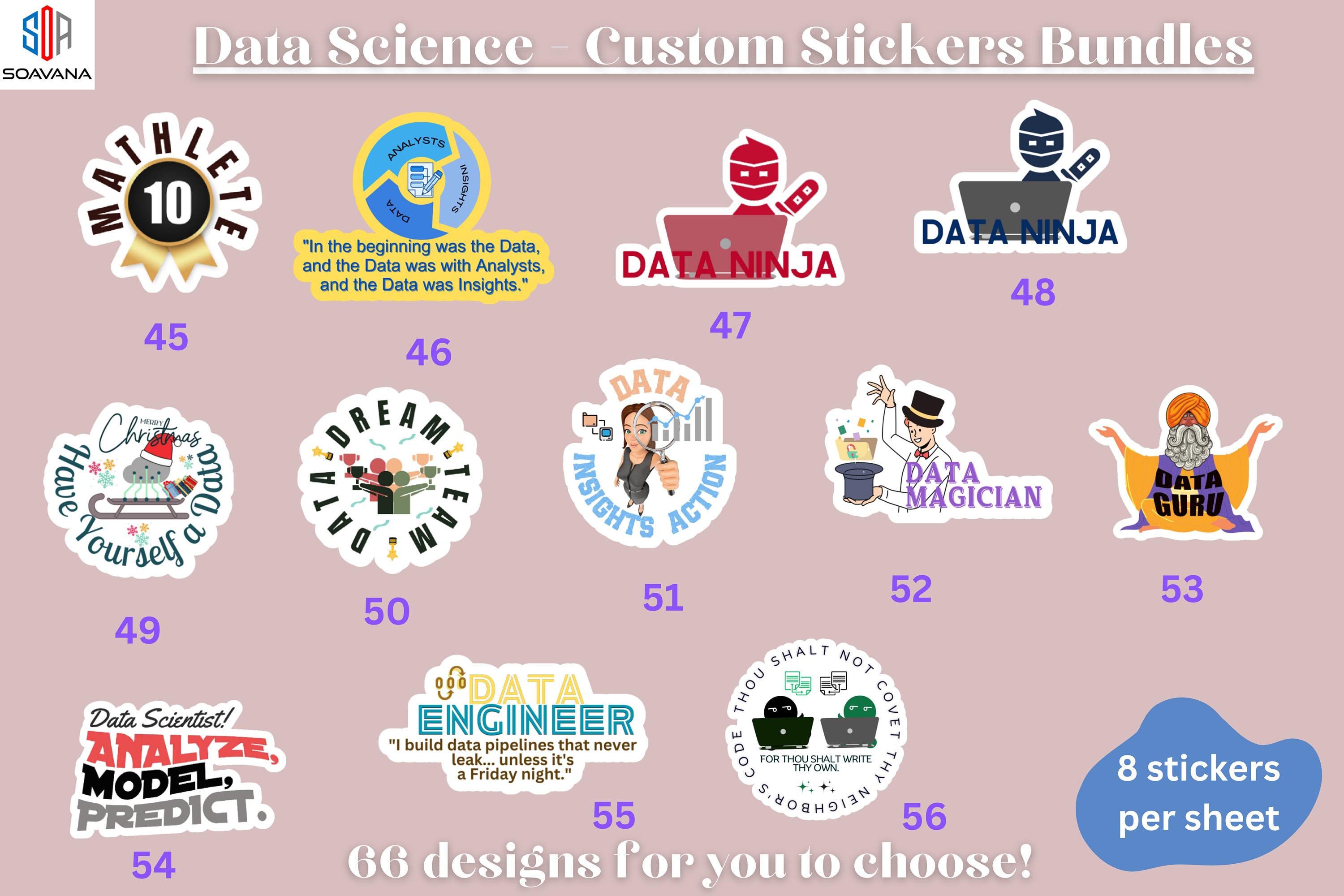 Custom Data Science Sticker Pack Personalized Data Scientist - Etsy