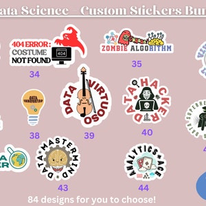 Custom Data Science Sticker Pack, Personalized Data Scientist Sticker ...