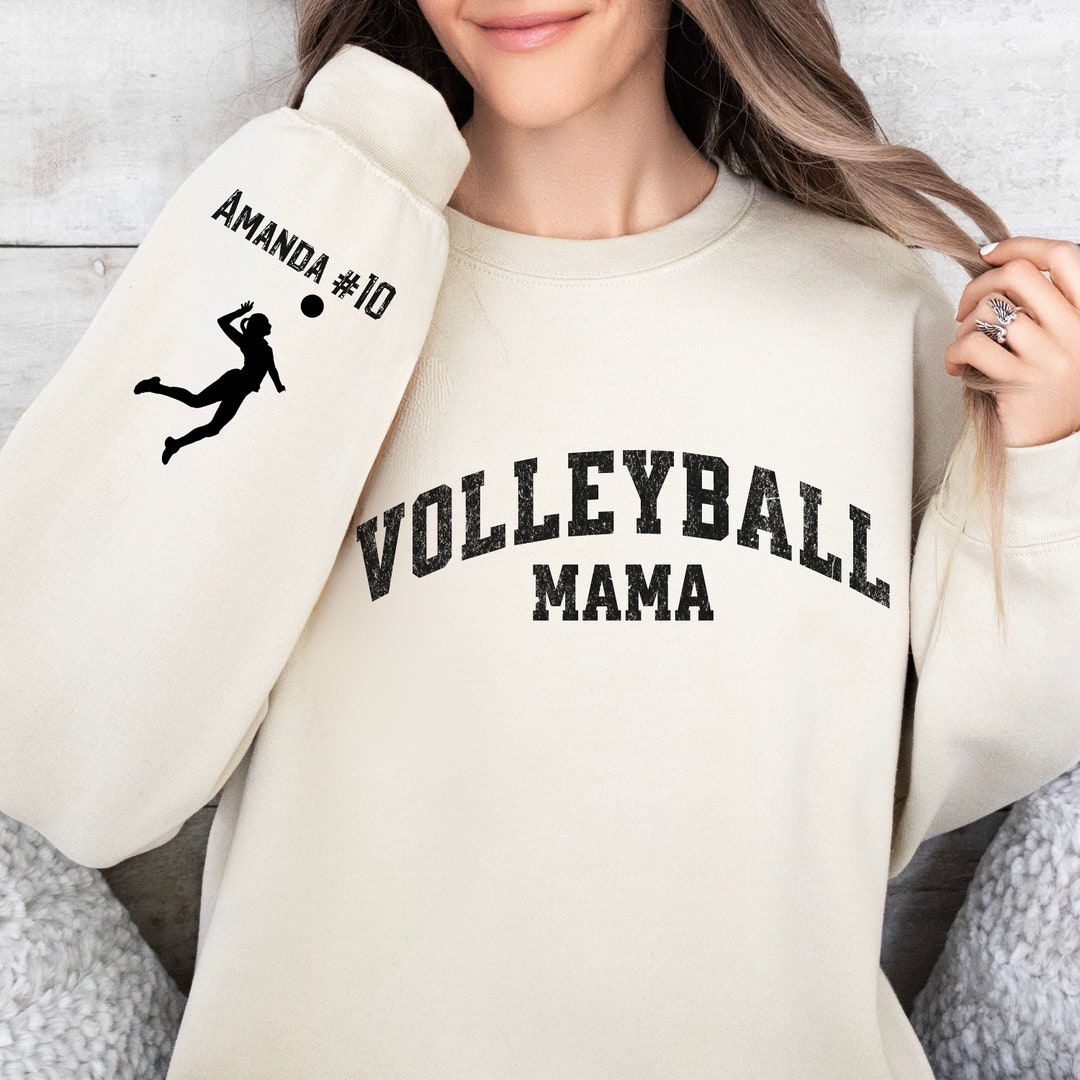 Personalized Volleyball Mom Sweatshirt Name on Sleeve Gift for ...