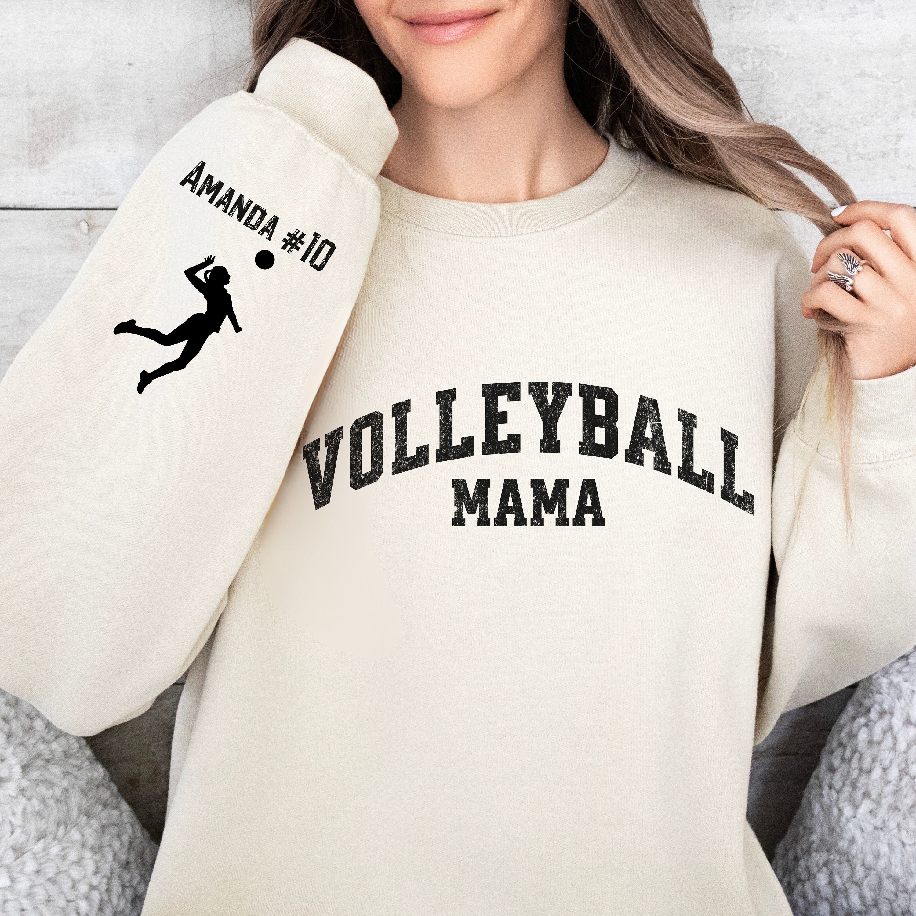 Personalized Volleyball Mom Sweatshirt Name on Sleeve Gift for ...
