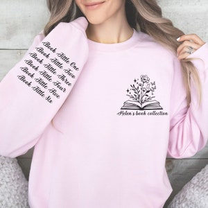 Custom Bookshelf Book Tittles Sweatshirt,personalized Book Tag Lover ...