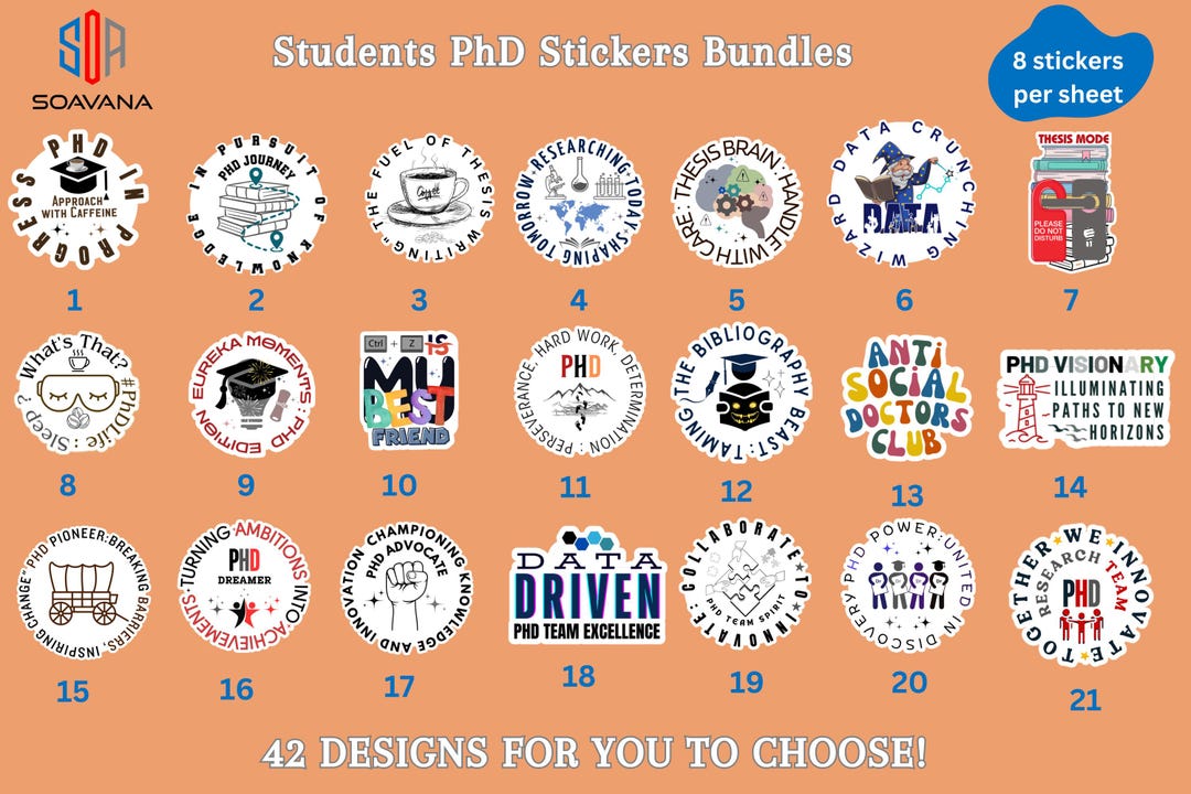 Custom Phd Doctor Sticker Pack Graduation Gift,personalized Phd Sticker ...