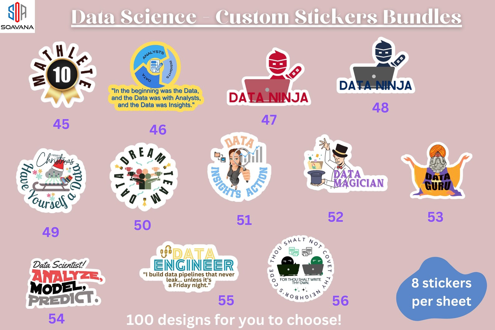 Custom Data Science Sticker Pack, Personalized Data Scientist Sticker ...