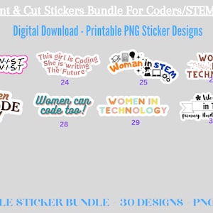Printable Developer Computer Programmer Sticker Pack PNG, Digital ...