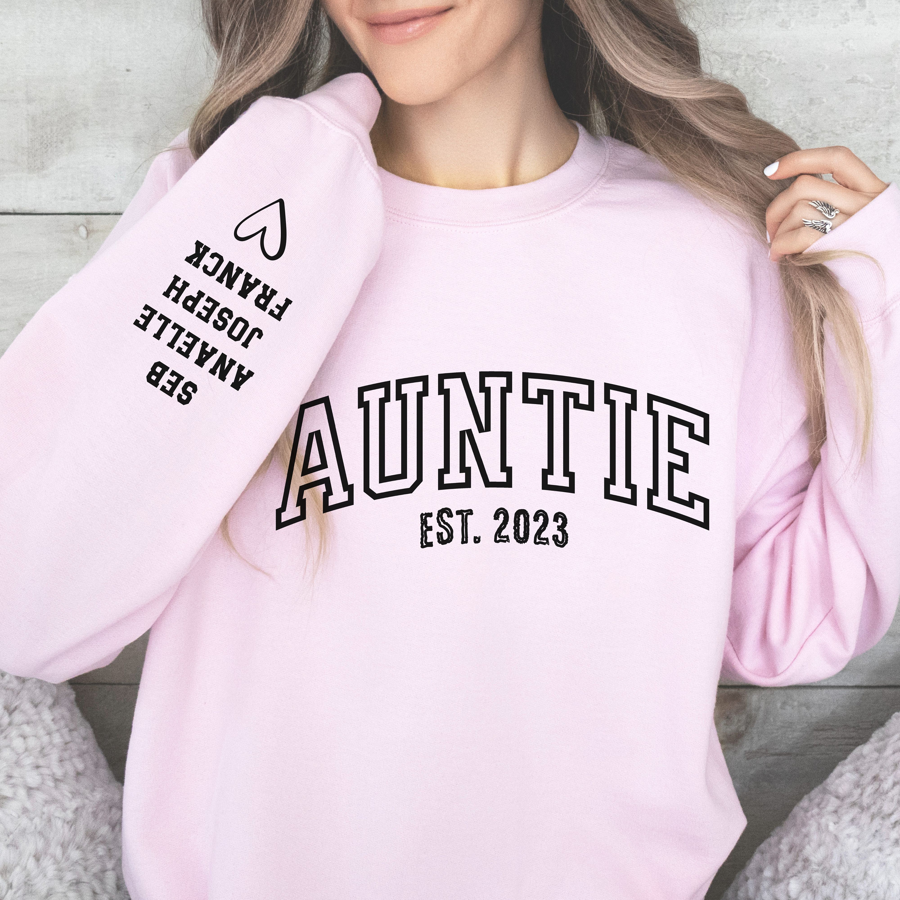 Custom Auntie Est Sweatshirtpersonalized Sweatshirt for Aunt - Etsy