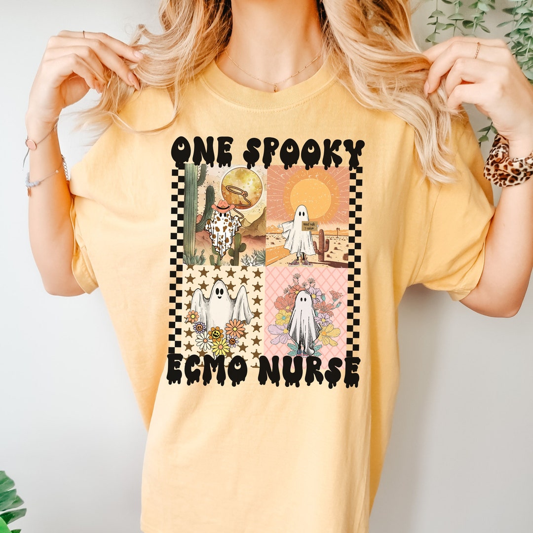 Retro Halloween Nurse Shirts,ghost ECMO Nurse Sweatshirts,spooky Season ...