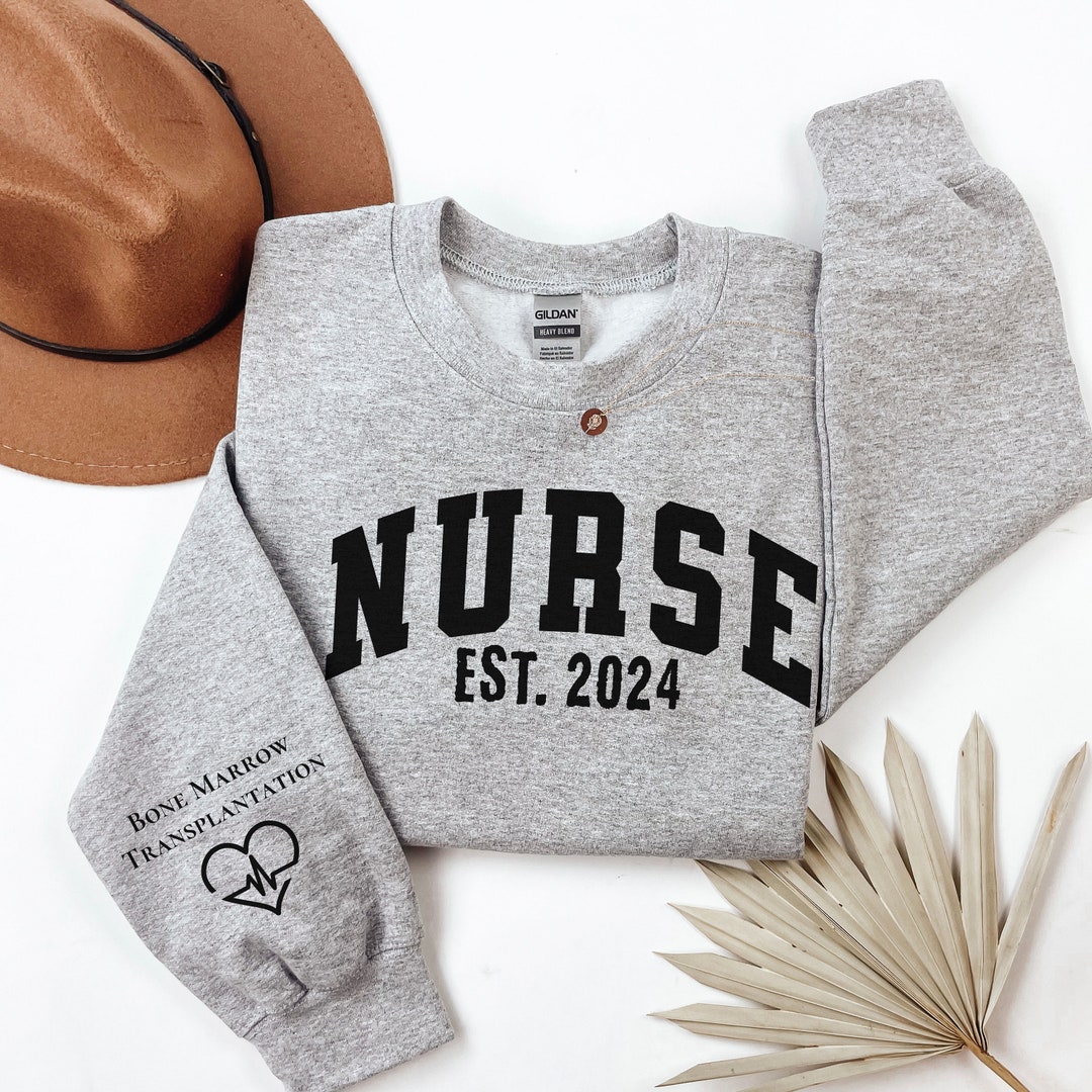 Customized Bmt Nurse RN Sleeve Sweatshirt Gift for Registered Nurse ...