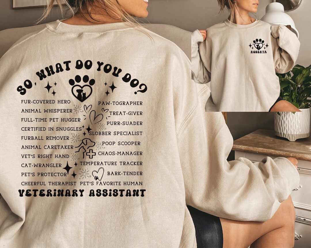 Custom Veterinary Assistant Sweatshirt,vet Tech Definition Shirt ...