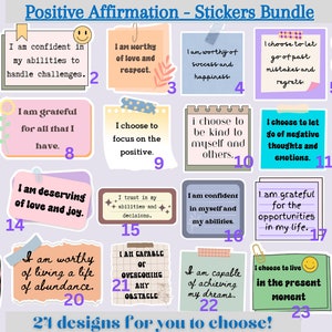 Custom Positive Affirmations Stickers Sheet,personalized Words of ...