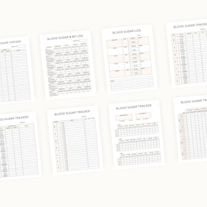 Blood Sugar Planner 8.5 X 11 | Printable | 37 Planner Pages - Etsy