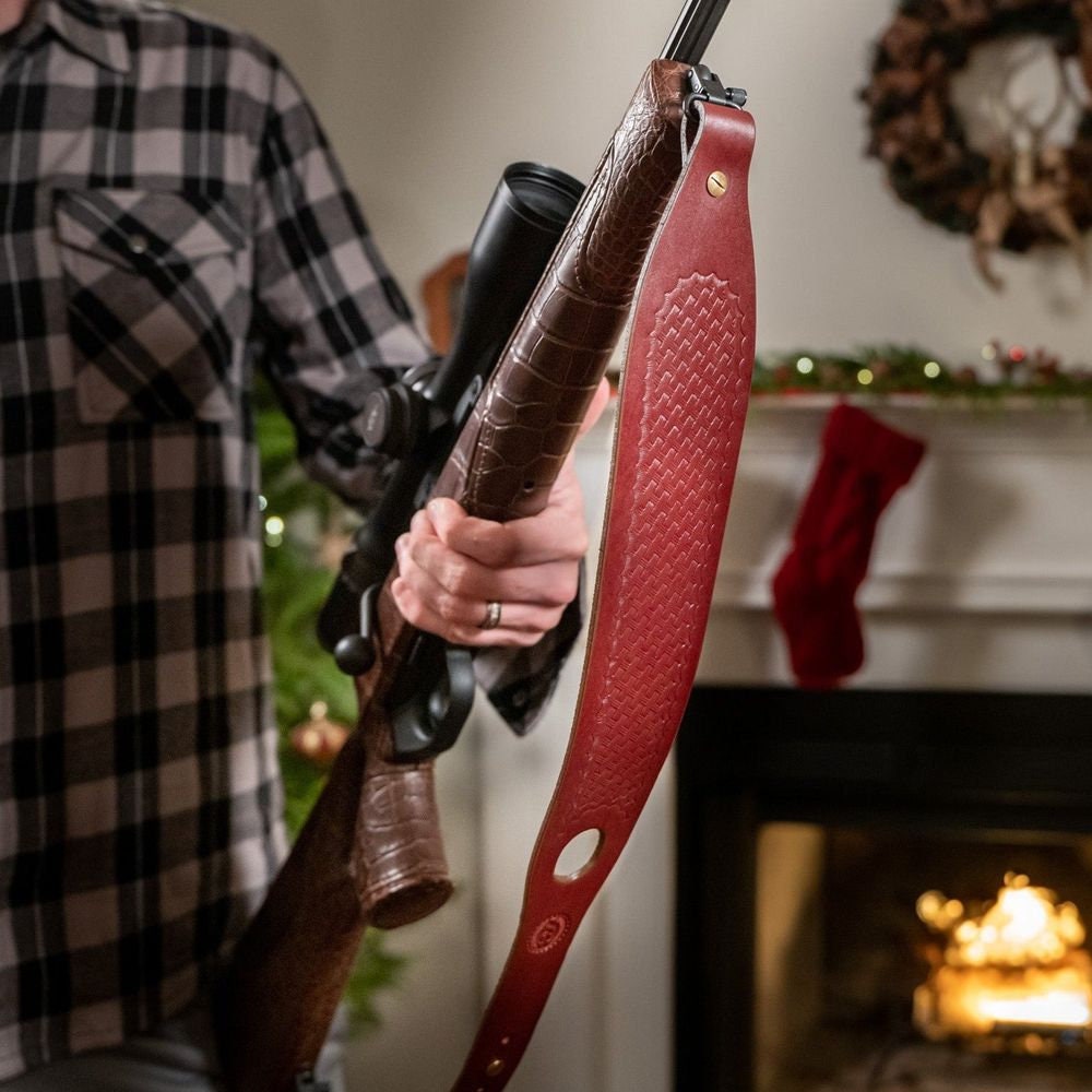 The Basketweave Leather Rifle Sling - Etsy