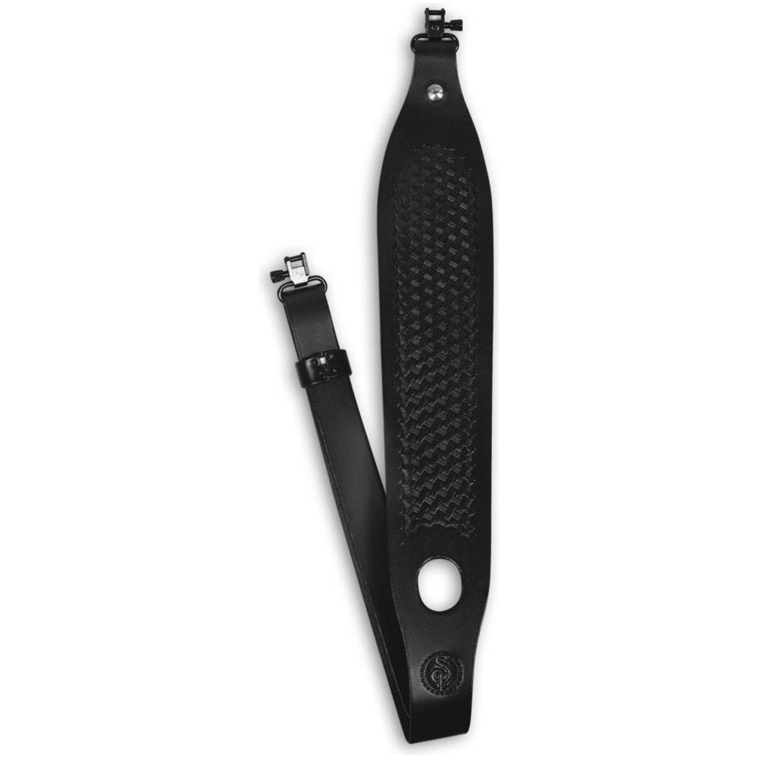 The Basketweave Black Leather Rifle Sling - Etsy