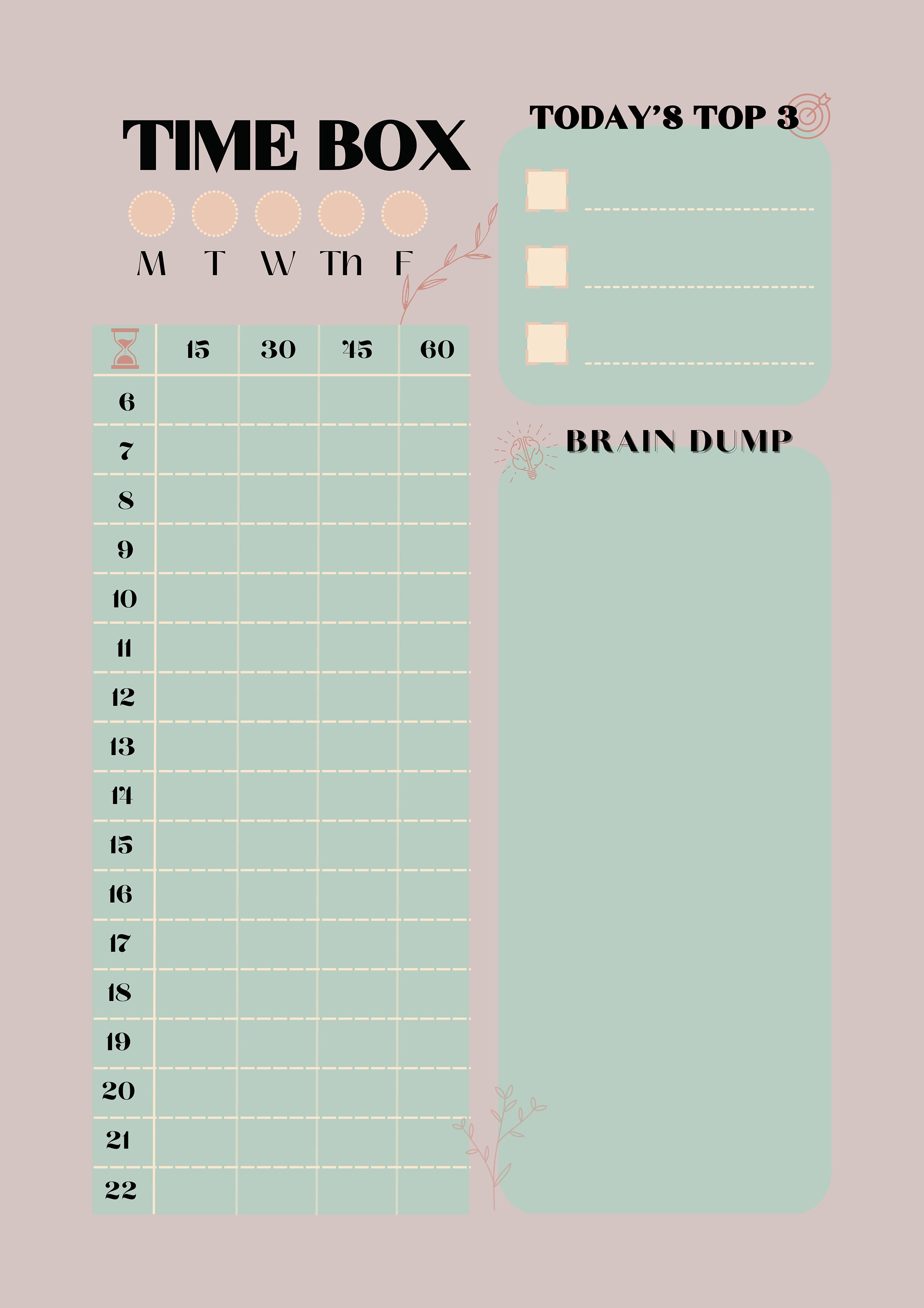 Timebox Template Technique Goodnotes Printable Productivity - Etsy ...
