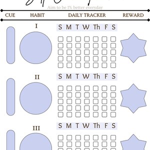 Daily Habit Tracker Habit Builder Habit Tracking Printable Morning ...