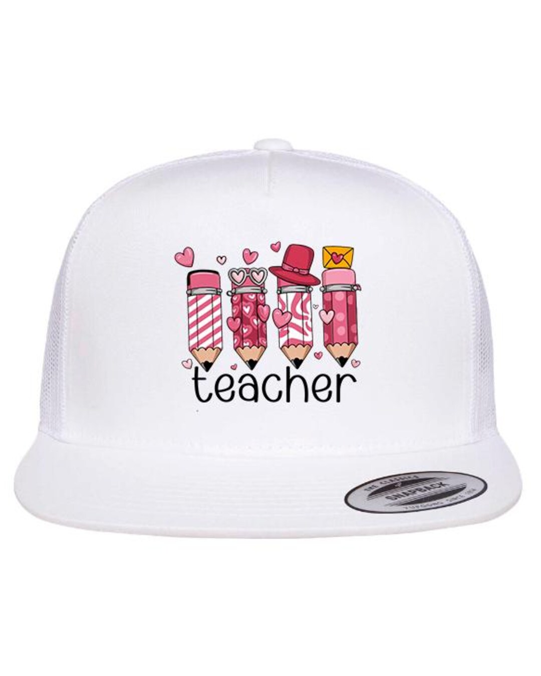 Teacher and Pencils Hat, Teacher Valentine Hat, Teacher Heart Pencil ...