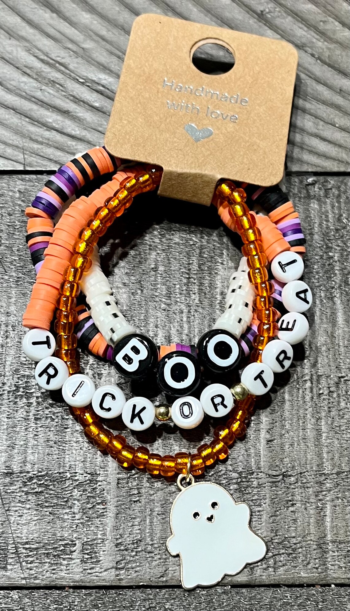 Halloween Bracelets Stack of 4- Trick or Treat. BOO. Bracelets Are ...