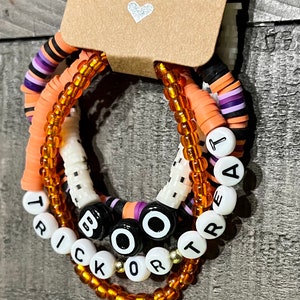 Halloween Bracelets Stack of 4- Trick or Treat. BOO. Bracelets Are ...