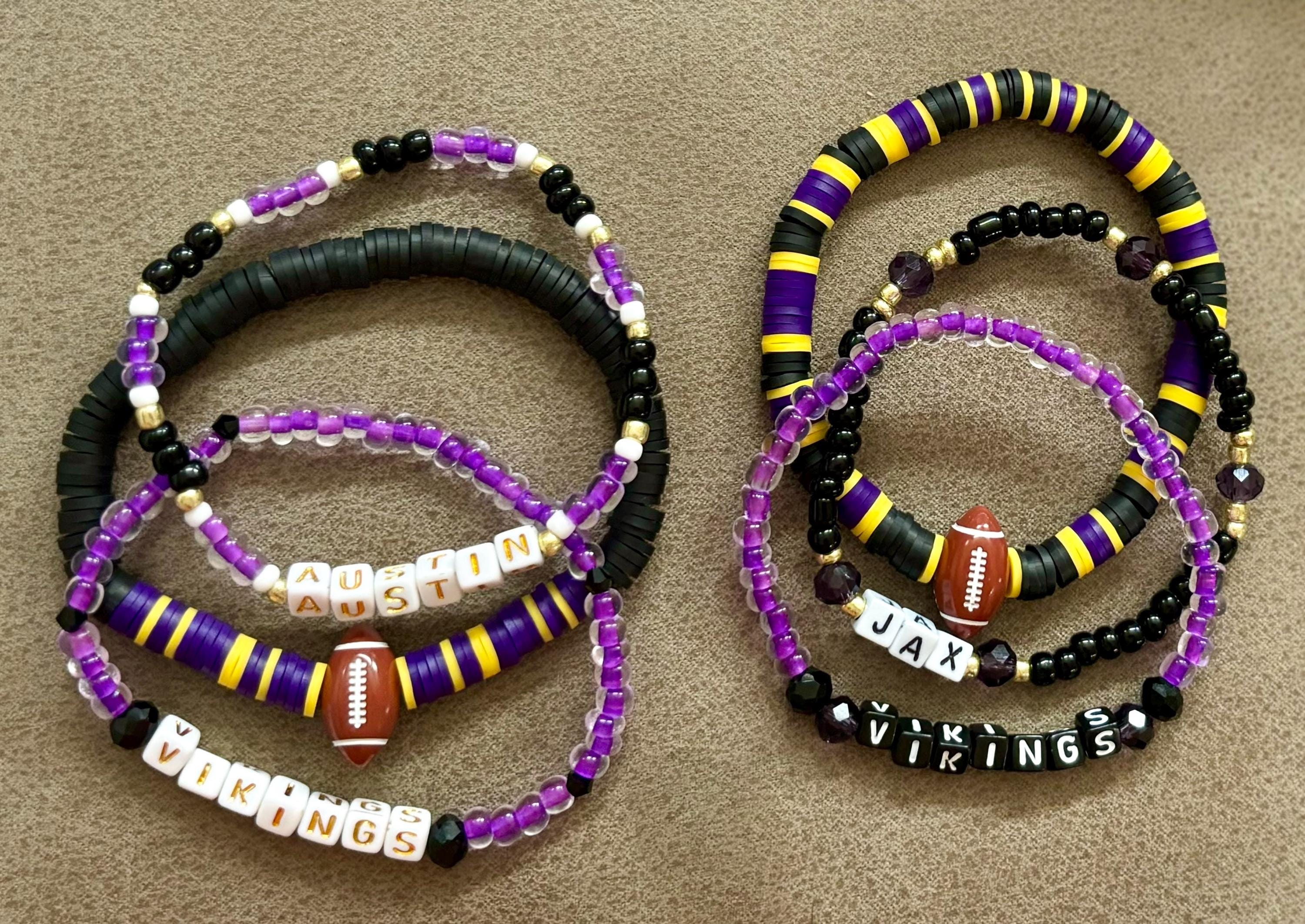 Custom CHEER Sports Team Game Day Bracelet Stack- 4 Bracelets in the ...