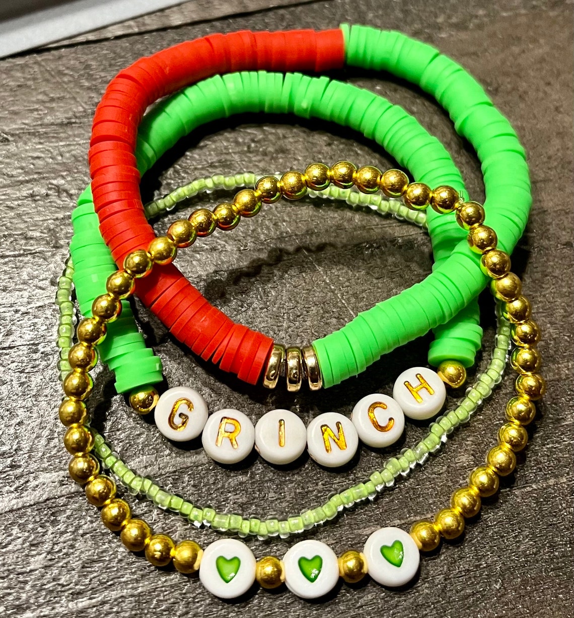 The GRINCH Bracelet Stack of 4- It’s a Vibe! Just in Time to Show off ...