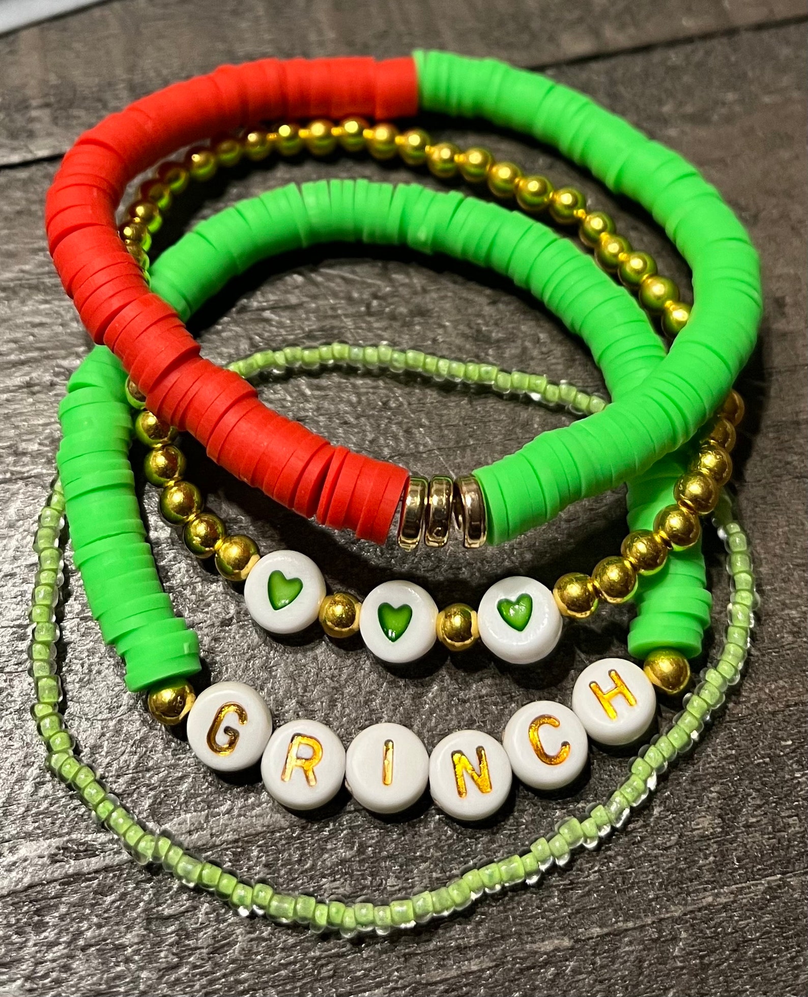 The GRINCH Bracelet Stack of 4- It’s a Vibe! Just in Time to Show off ...