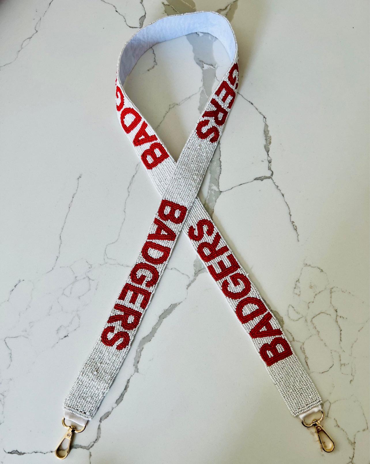 Badgers Beaded Football Purse Straps / Midwest Volleyball Team Bag ...