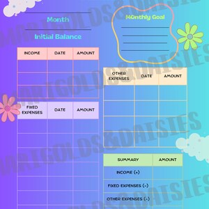 Printable Monthly Budget Planner Cute Retro Style Planner Budget ...
