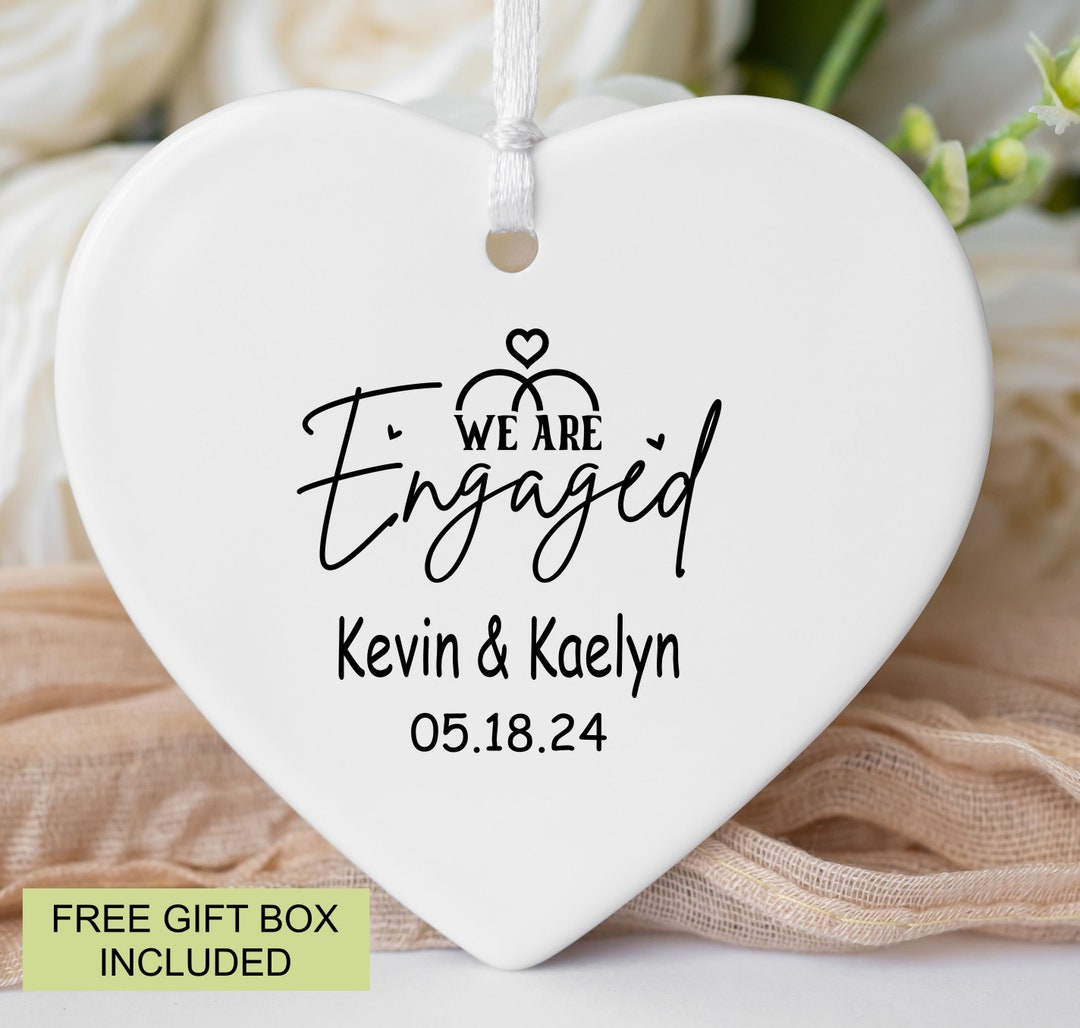 Engaged Date Ornament - Personalized We Are Engaged Keepsake - First ...