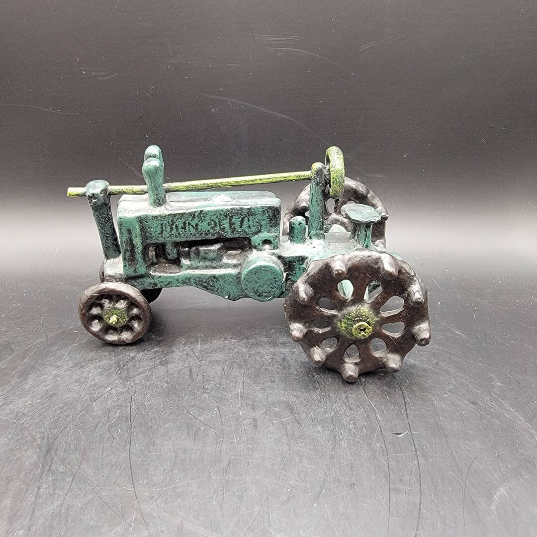 Hand Painted Cast Iron John Deere Tractor - Etsy