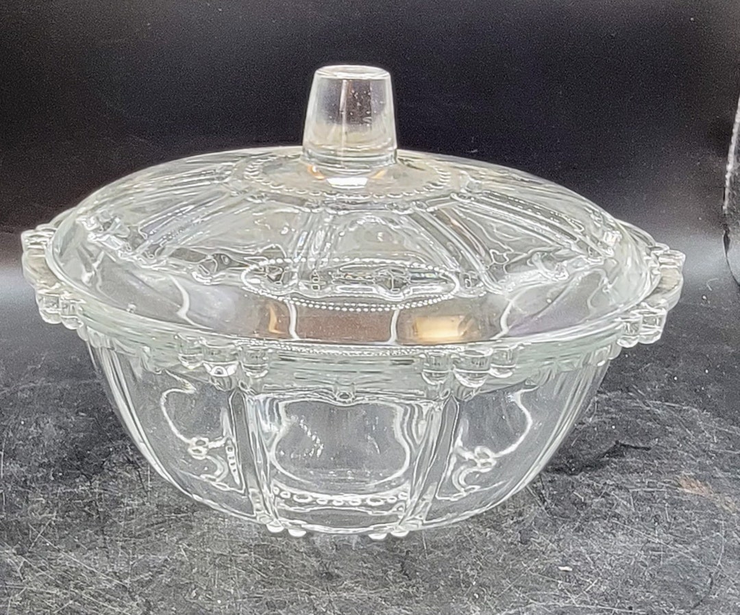 Vintage Glass Candy Dish With Lid, 1970's KIG Indonesia, Retro Sweet ...