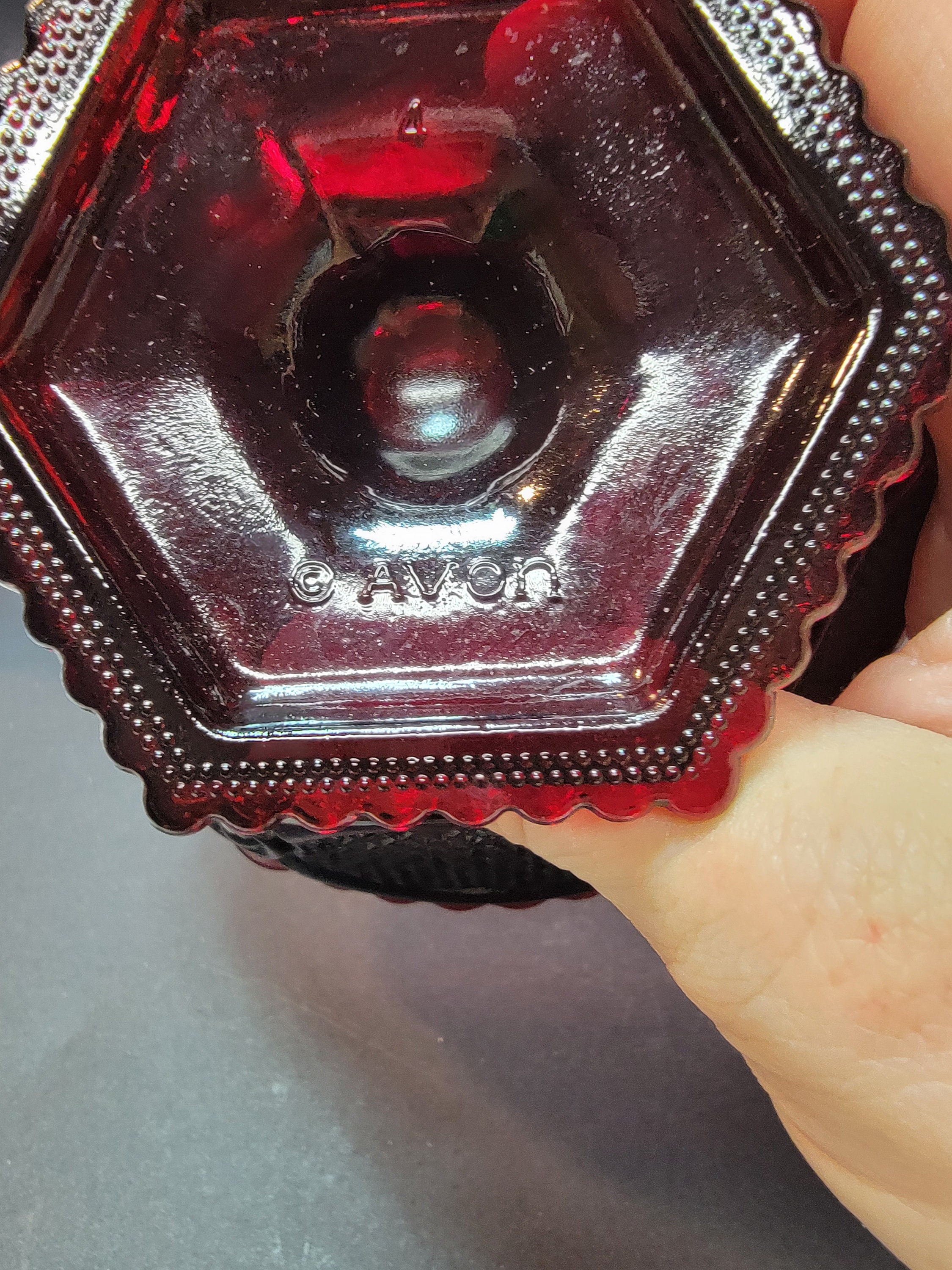 AVON 1876 Cape Cod Collection, Ruby Red, Candy Bowl, Original Box, 1980 ...
