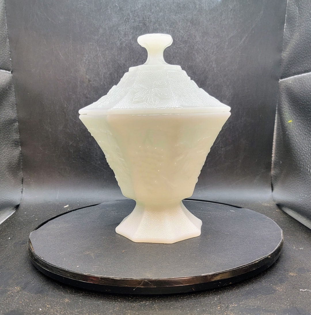 Indiana Glass Co, Milk Glass, colony Harvest Pattern, Octagonal ...