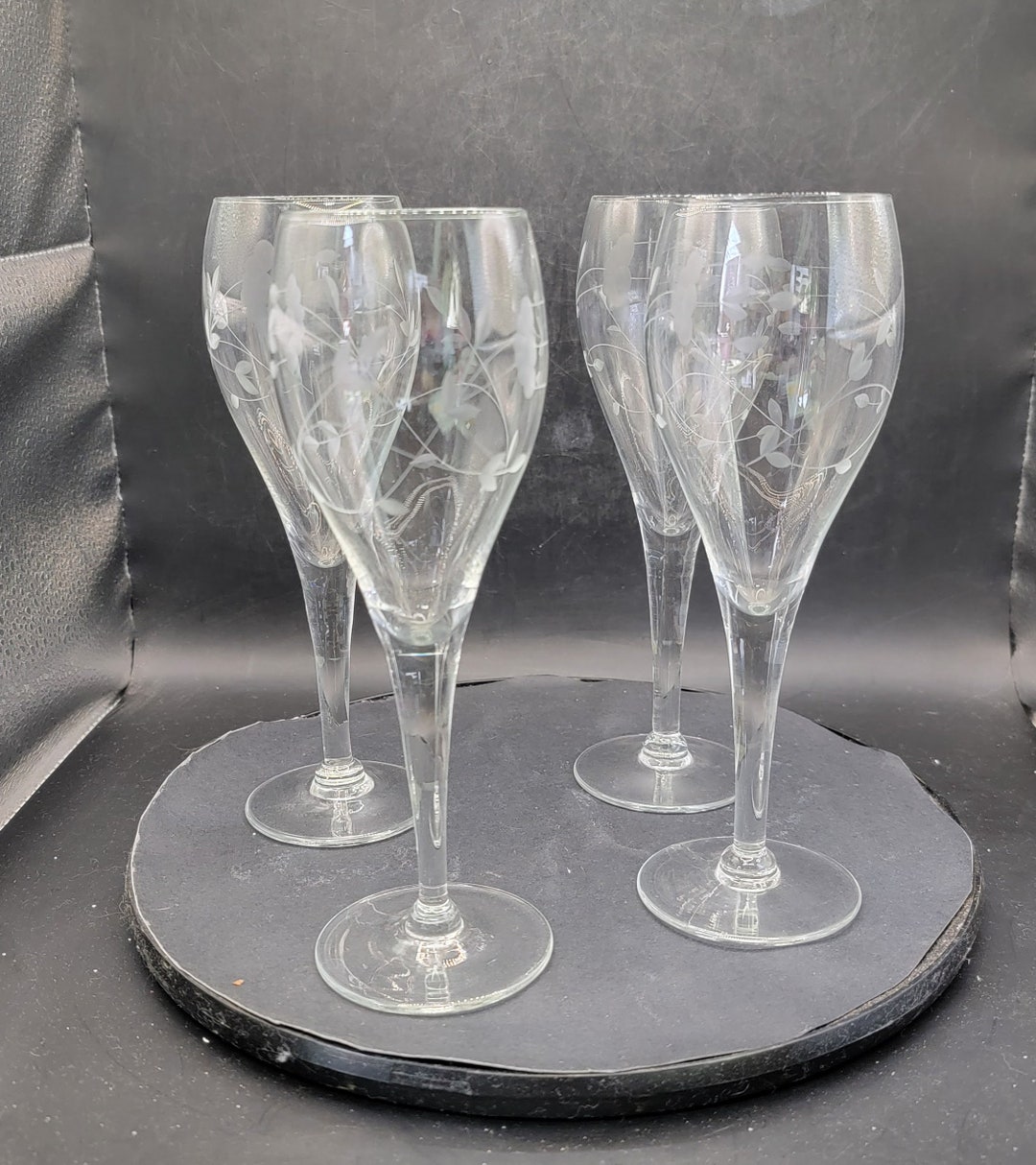 Princess House, Heritage Pattern, Champagne Tulip Glass Set, 7 Set of 4 ...
