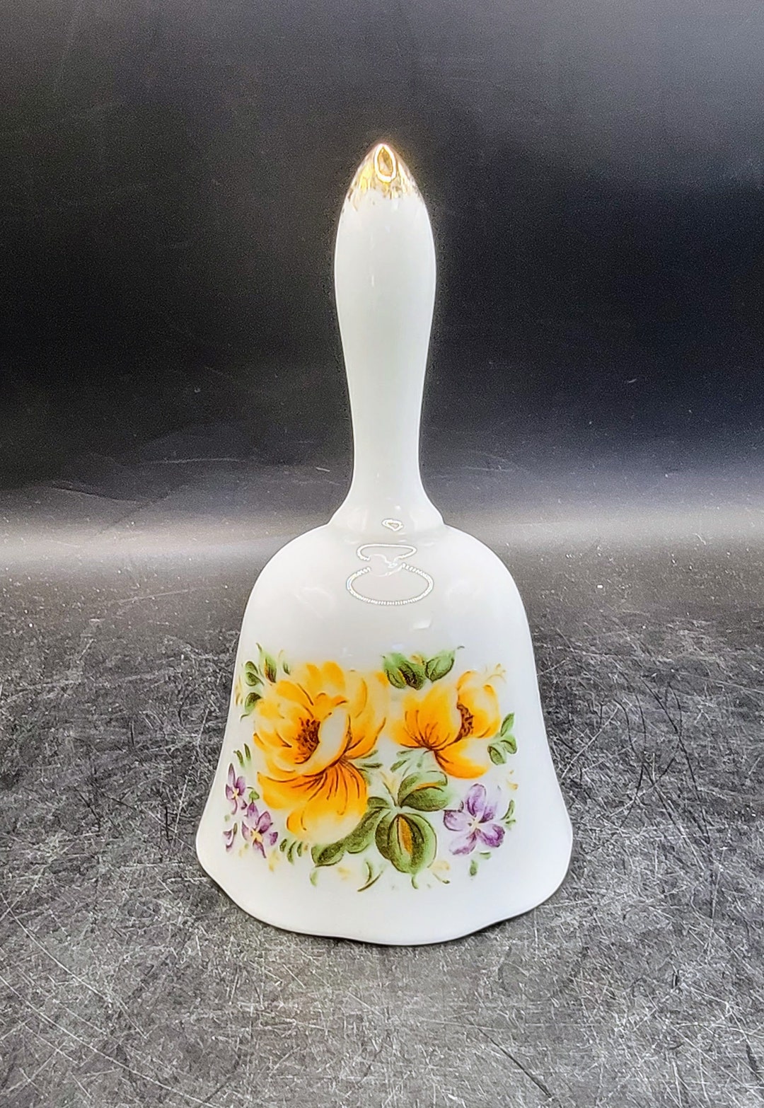 Porcelain Bell With Yellow Roses, Made in Japan - Etsy