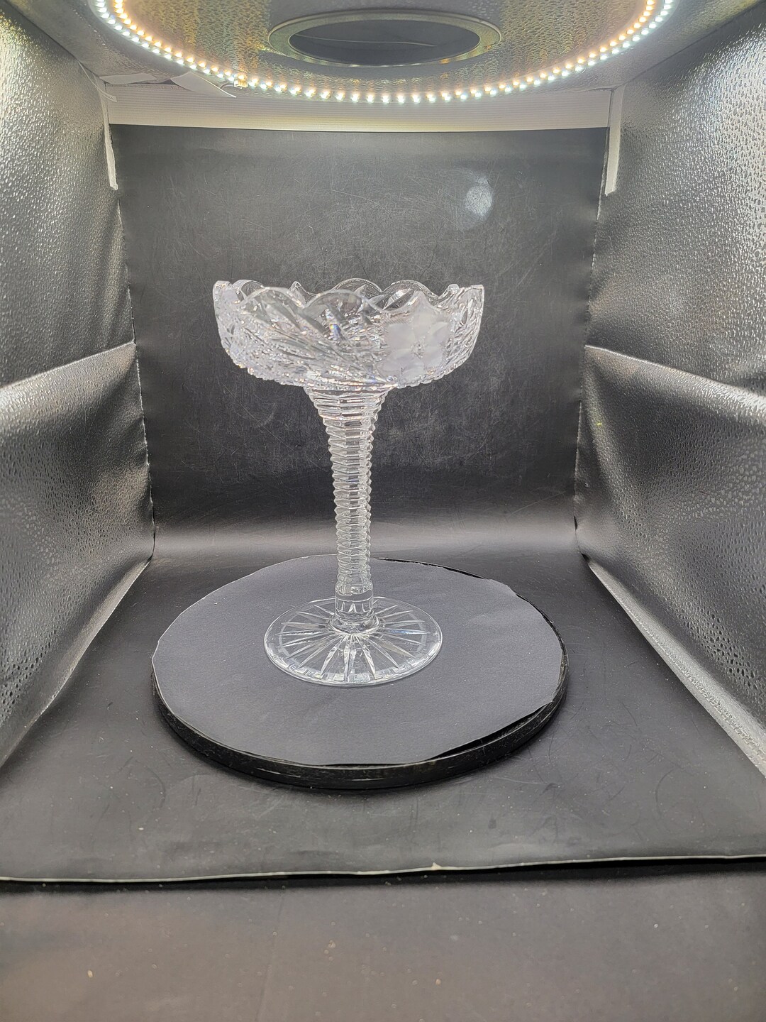 Antique 1900's Lead Crystal Compote, Vintage Serving Bowl, Excellent ...