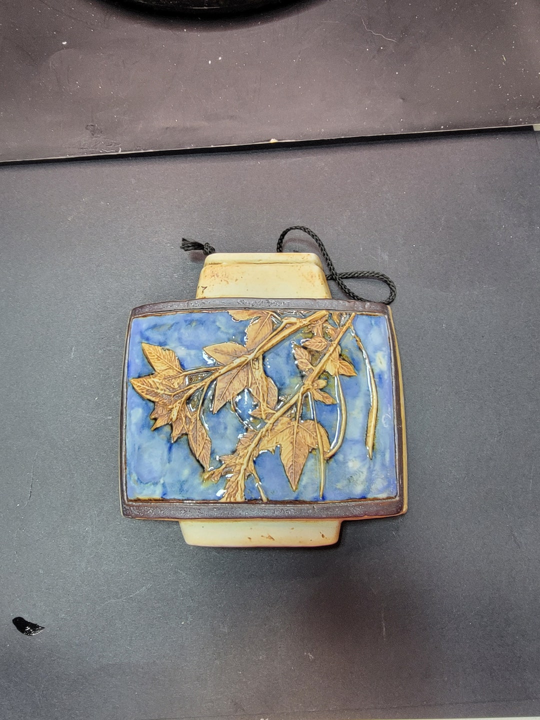 Tenmoku Pottery Wall Pocket, Malaysia Handicraft - Etsy