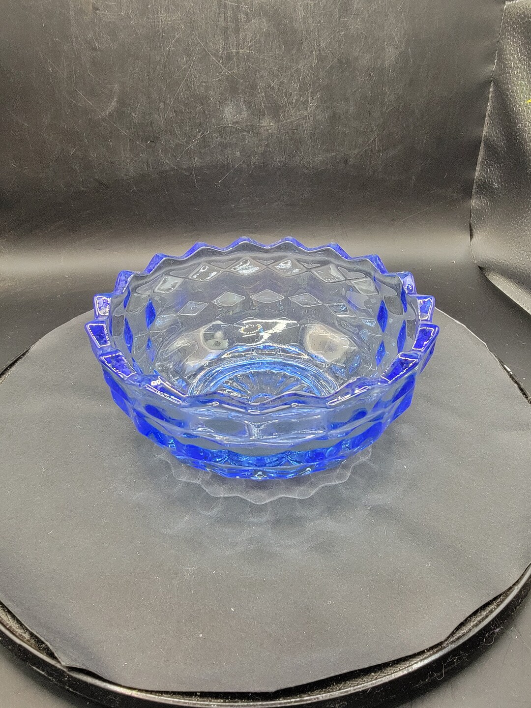 Cobalt Blue Indiana Glass Fostoria Pattern Bowl - Etsy