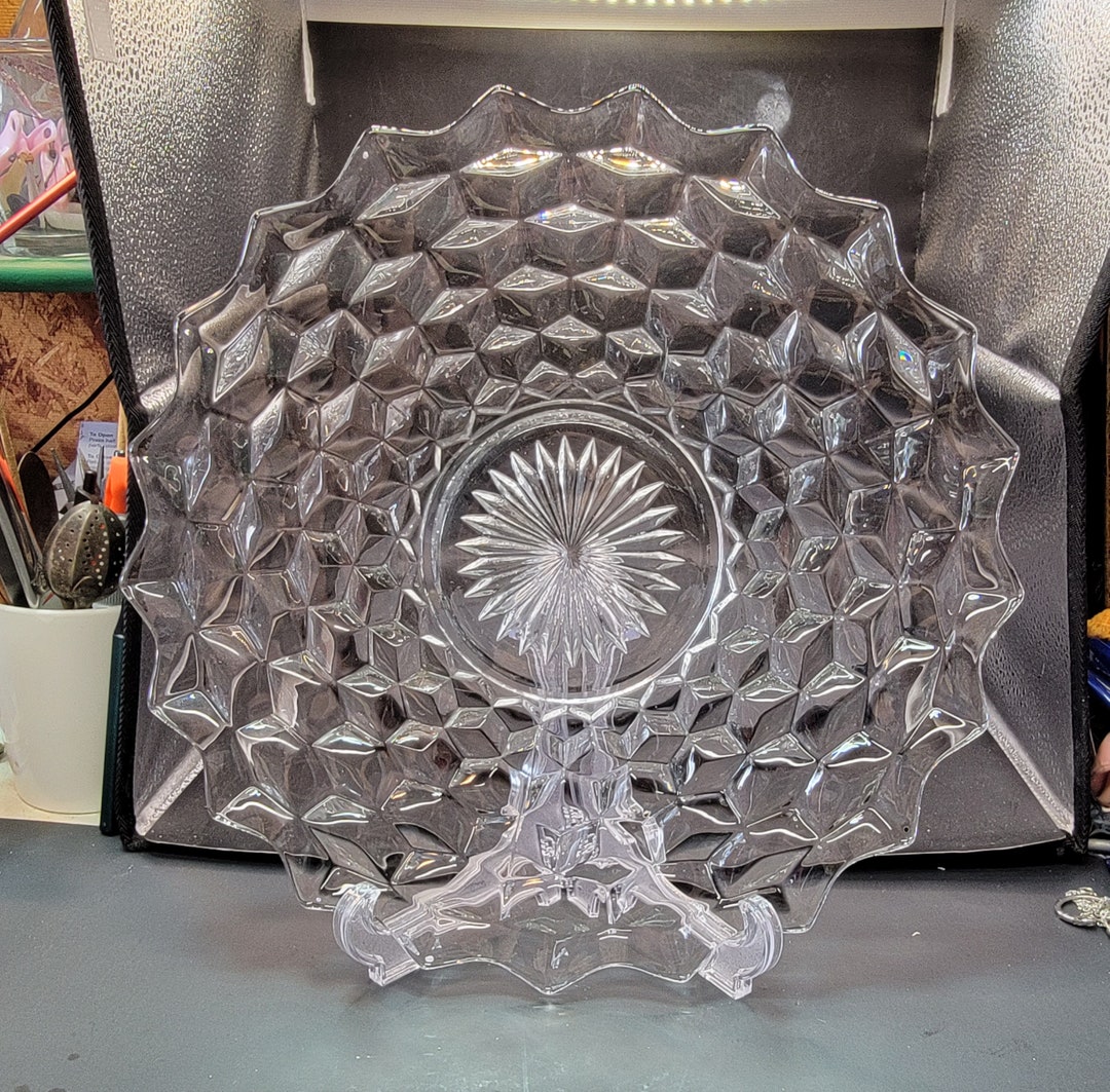 Fostoria, American, Cubist, 1950's 12 Inch Sandwich Platter, Excellent ...