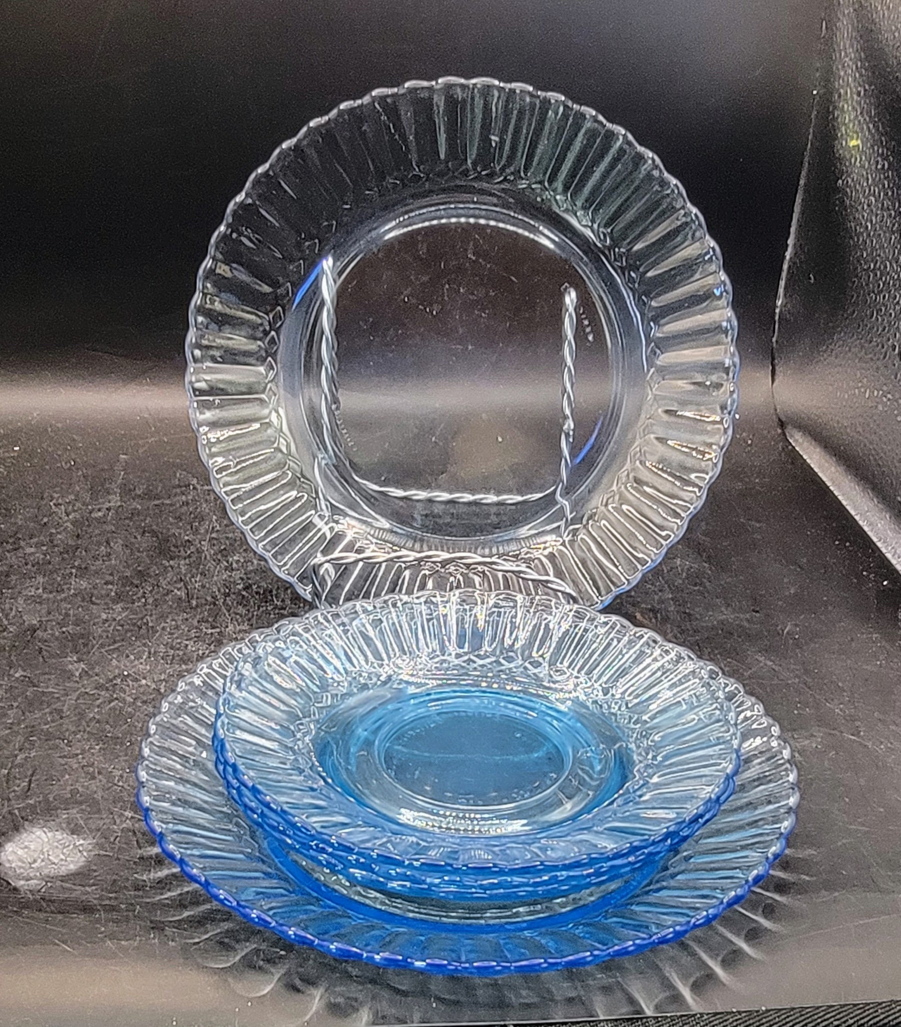 Fortecrisa Ice Blue Plates, 2, 7 & 3, 6 - Etsy