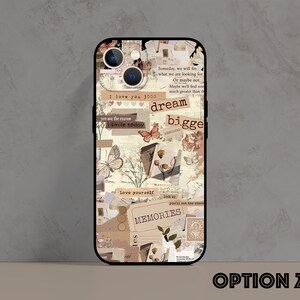 Brown Art Aesthetic Collage Phone Case Fit for iPhone 16/15 Magsafe S24 ...