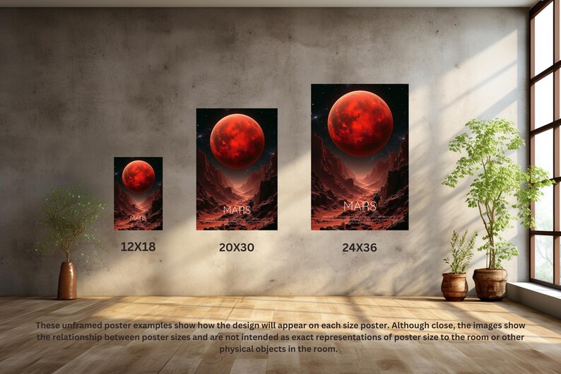 Mars Poster: NASA Space Exploration Art Print, Galaxy Wall Decor - Etsy